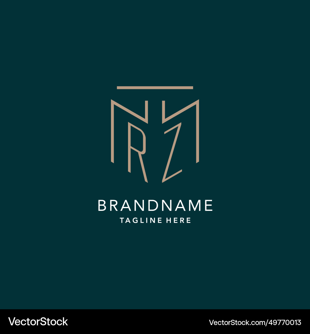 Luxury modern rz logo monogram with geometric Vector Image