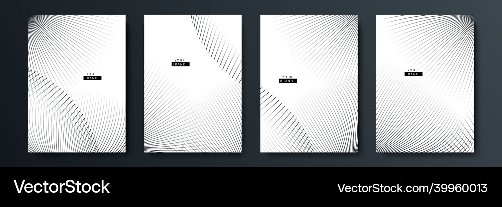 Modern black stripe cover design set luxury Vector Image