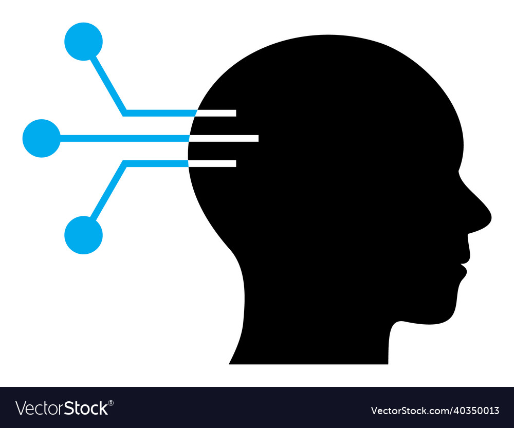 Neural interface flat icon symbol Royalty Free Vector Image