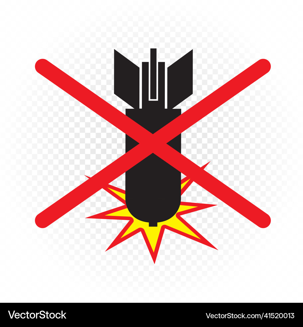 No war sign symbol stop bombing Royalty Free Vector Image