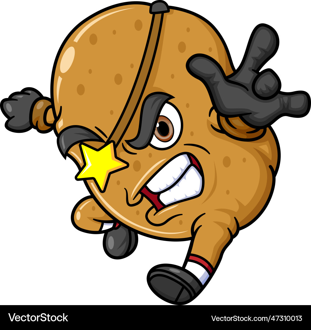 Potato cartoon character mascot design Royalty Free Vector