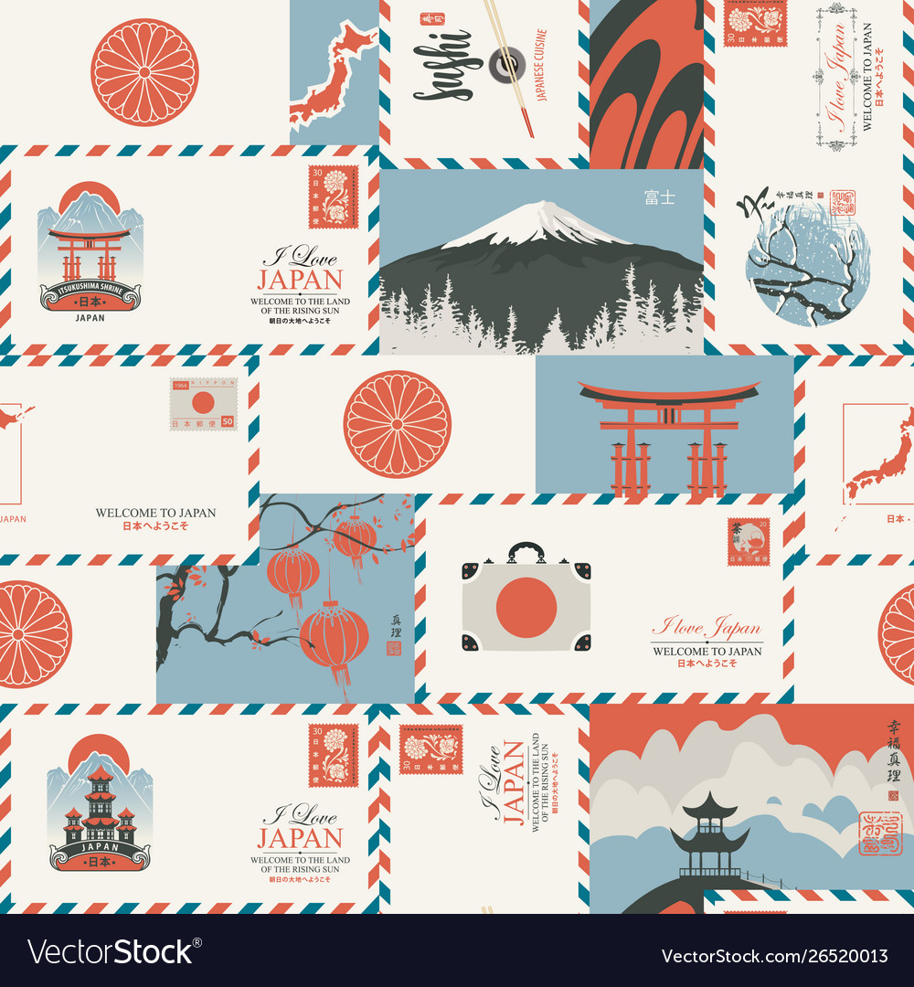 Seamless pattern on theme japan Royalty Free Vector Image