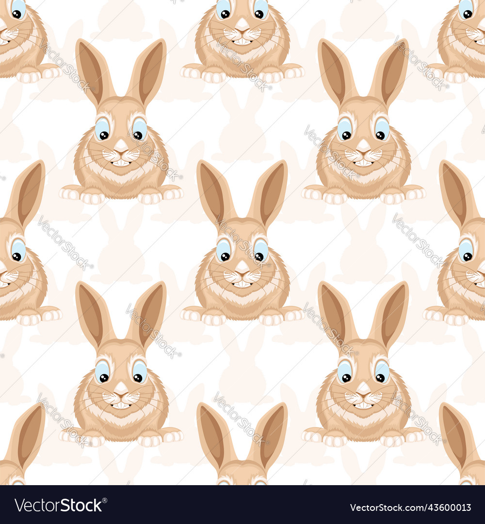 Seamless pattern with rabbits Royalty Free Vector Image