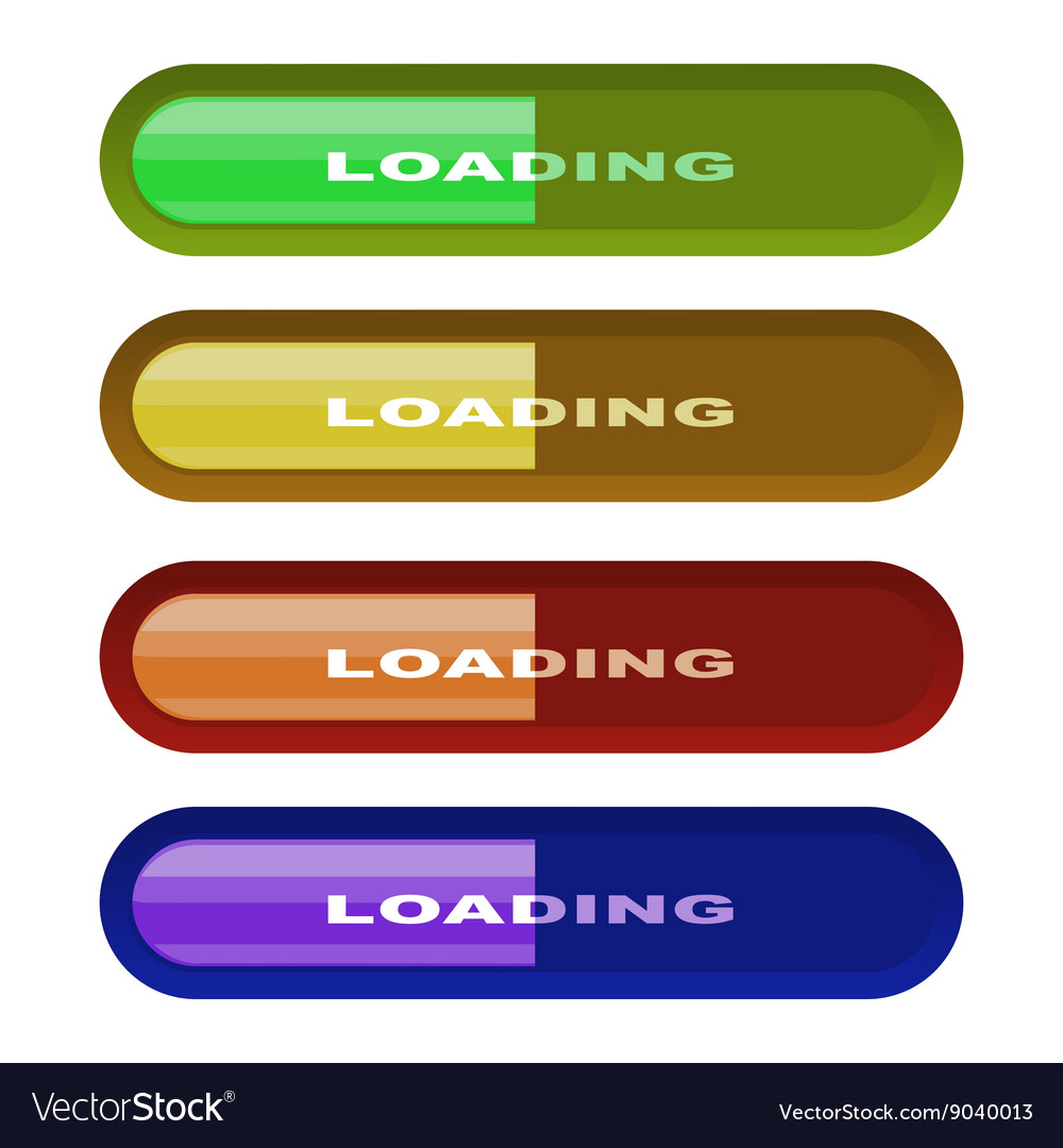 Set of different colors buttons game loading Vector Image