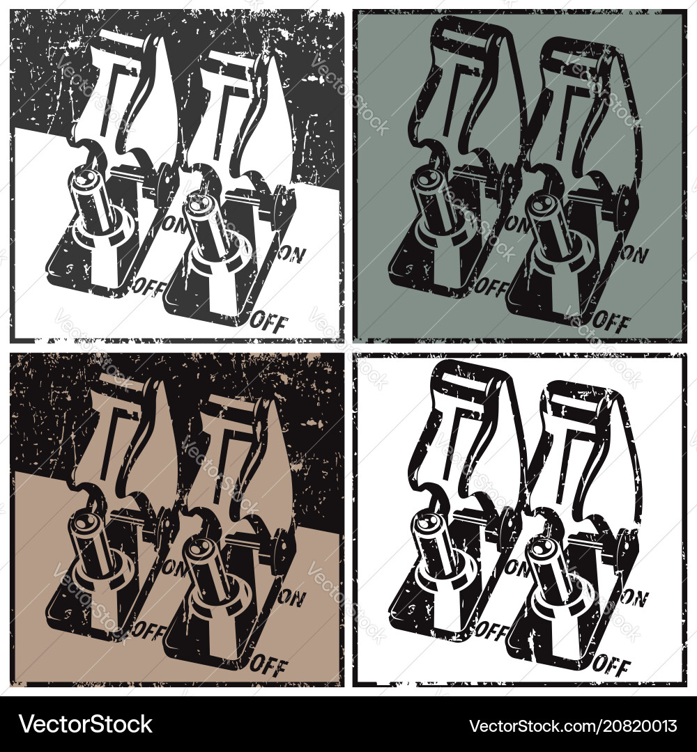 Toggle switches with safety covers retro style Vector Image