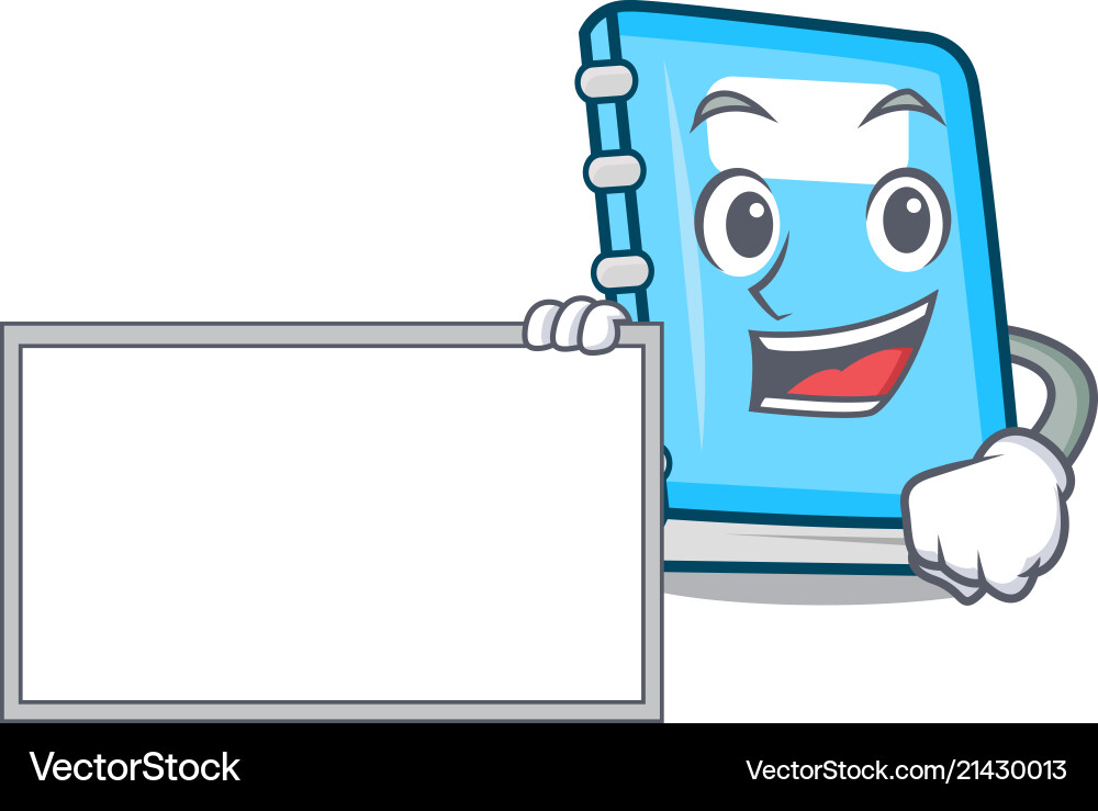 With board education character cartoon style Vector Image