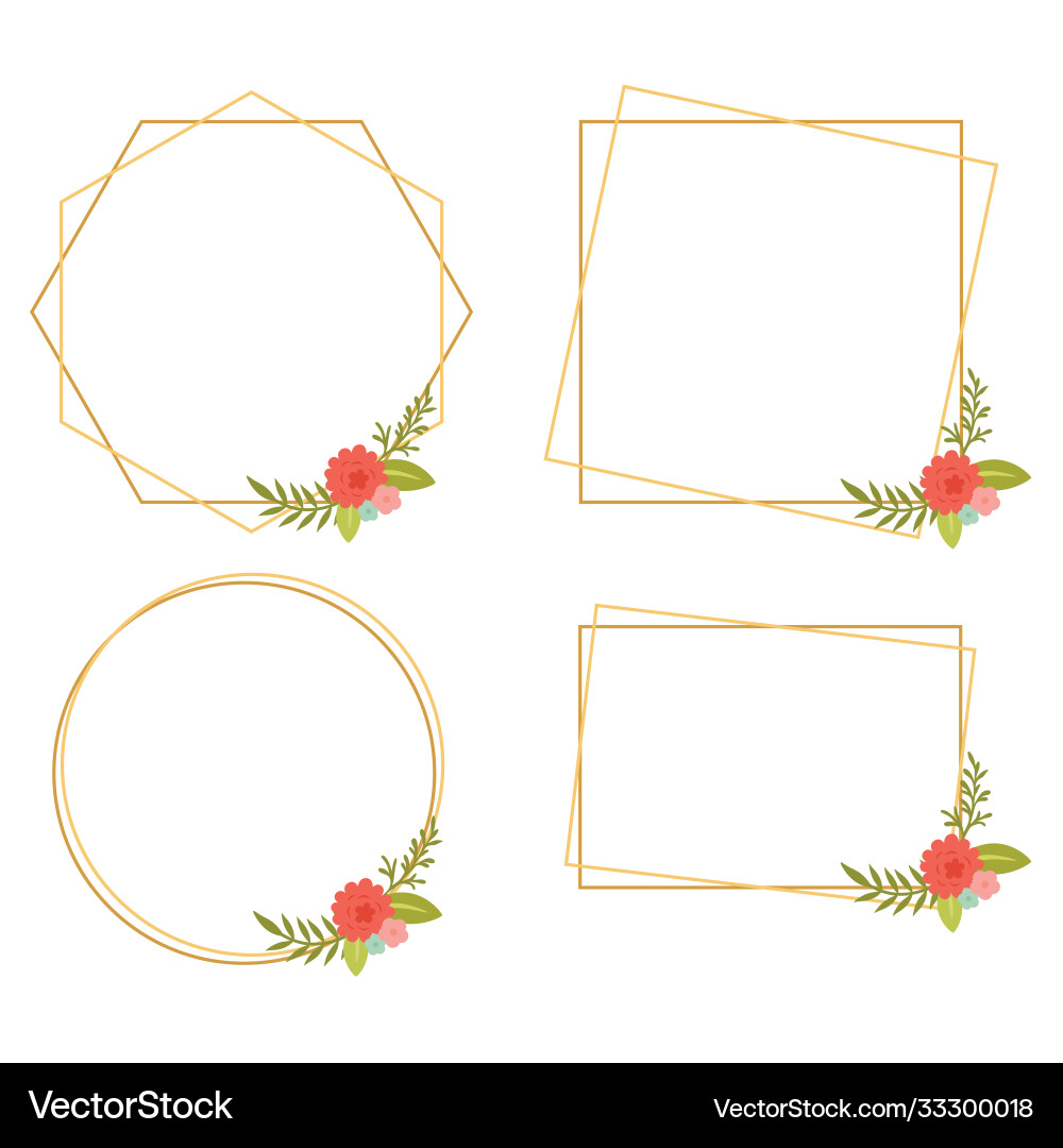 025-vintage wedding geometric floral frames Vector Image