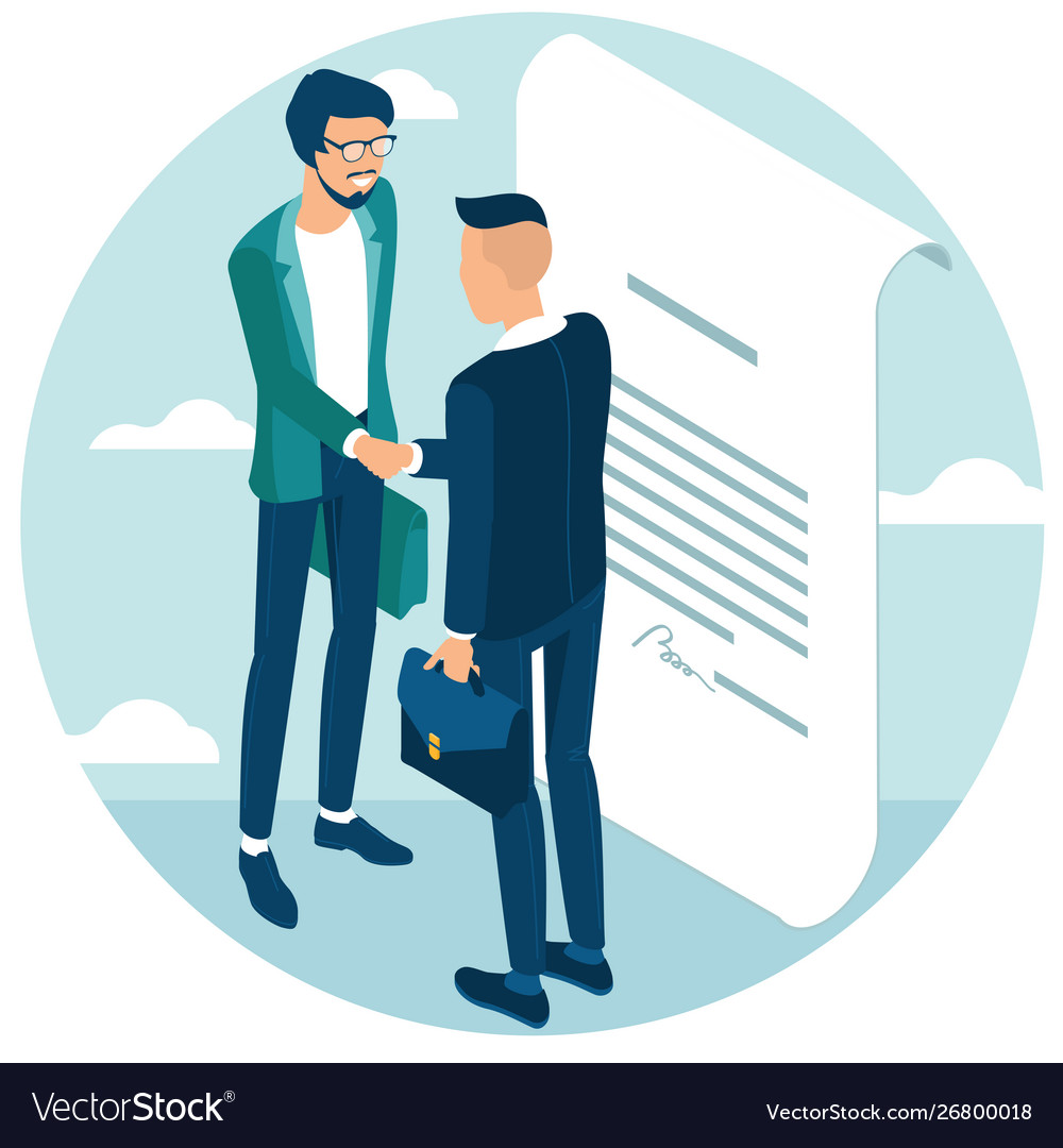 Agreement with a handshake Royalty Free Vector Image Agreement with a handshake Royalty Free Vector Image