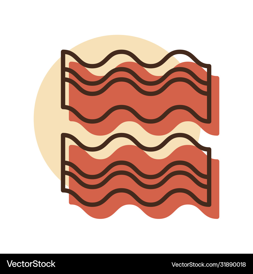 Bacon strips icon barbecue and bbq grill Vector Image