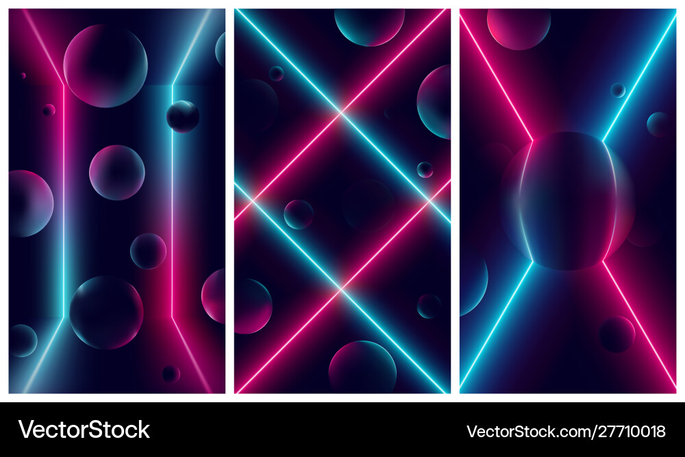 Bright glowing pink and blue neon lines Royalty Free Vector