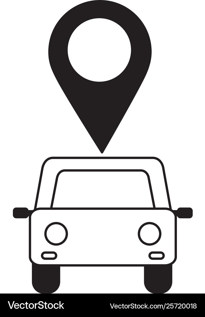 Car vehicle transport navigation pin Royalty Free Vector