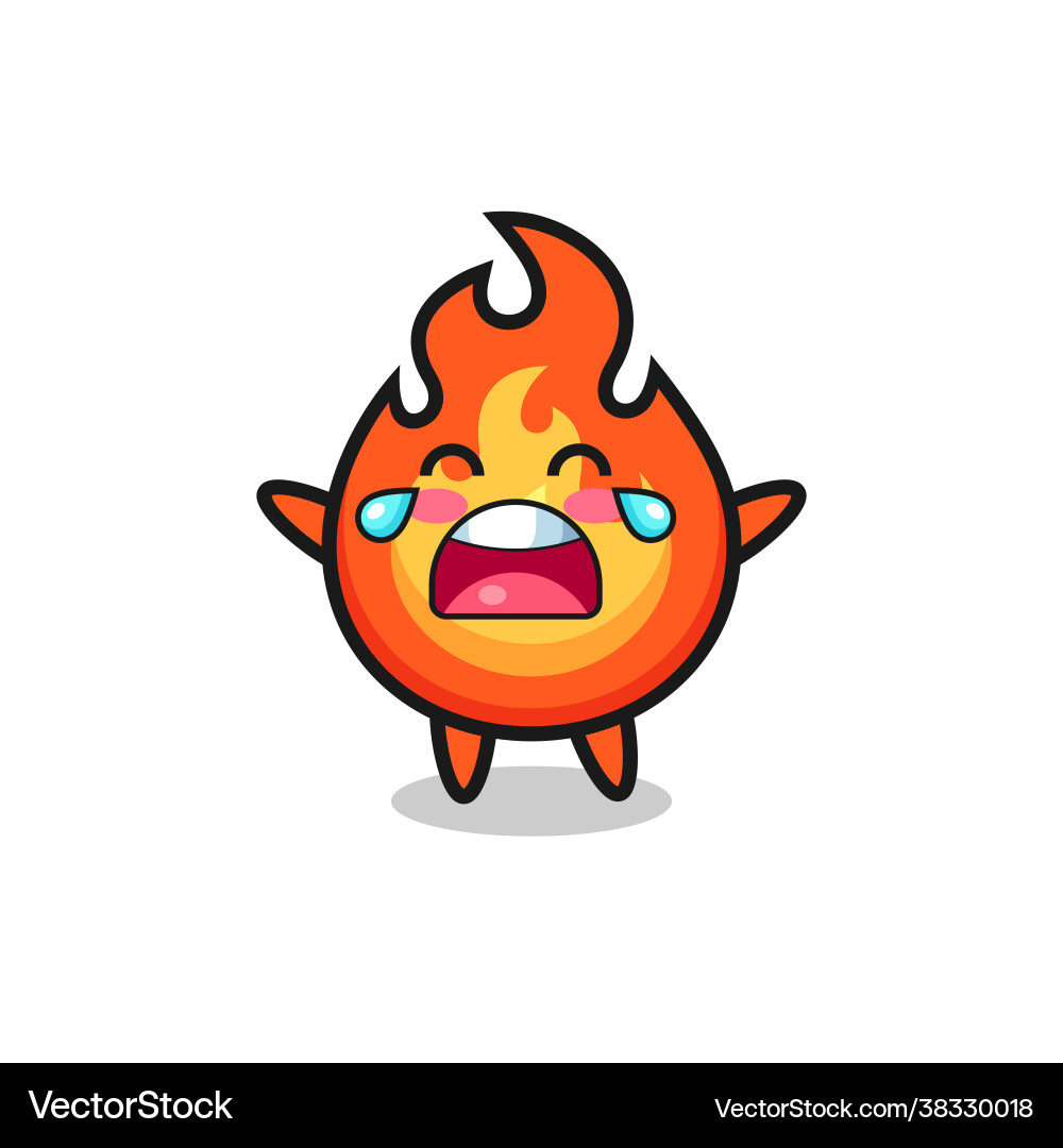 Crying fire cute baby Royalty Free Vector Image