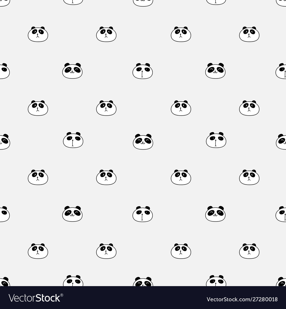 Cute panda seamless pattern background Royalty Free Vector