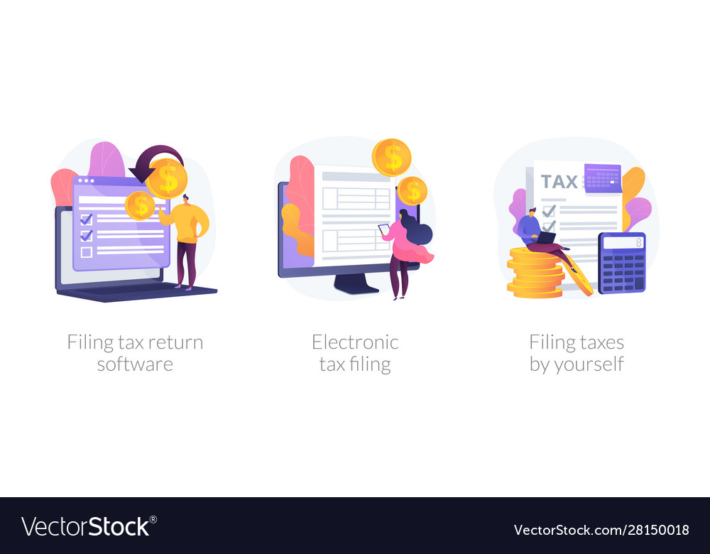 Filing tax return software concept Royalty Free Vector Image Filing tax return software concept Royalty Free Vector Image