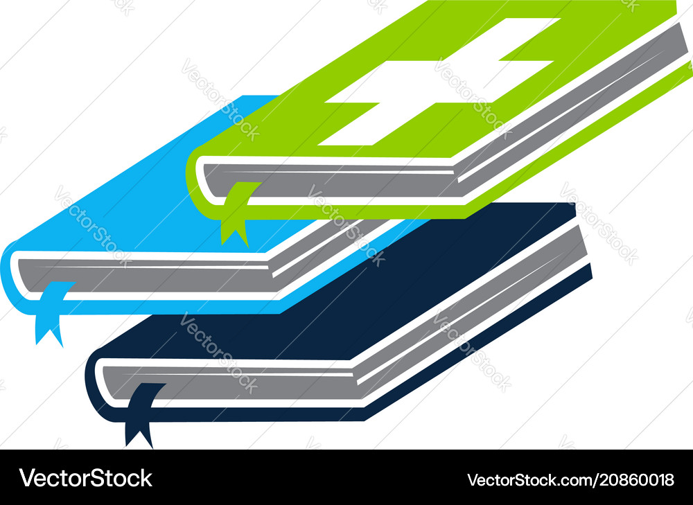 Health books logo design template Royalty Free Vector Image