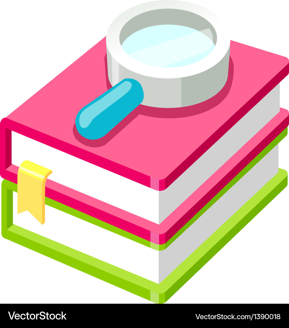 Icon book and magnifying glass Royalty Free Vector Image