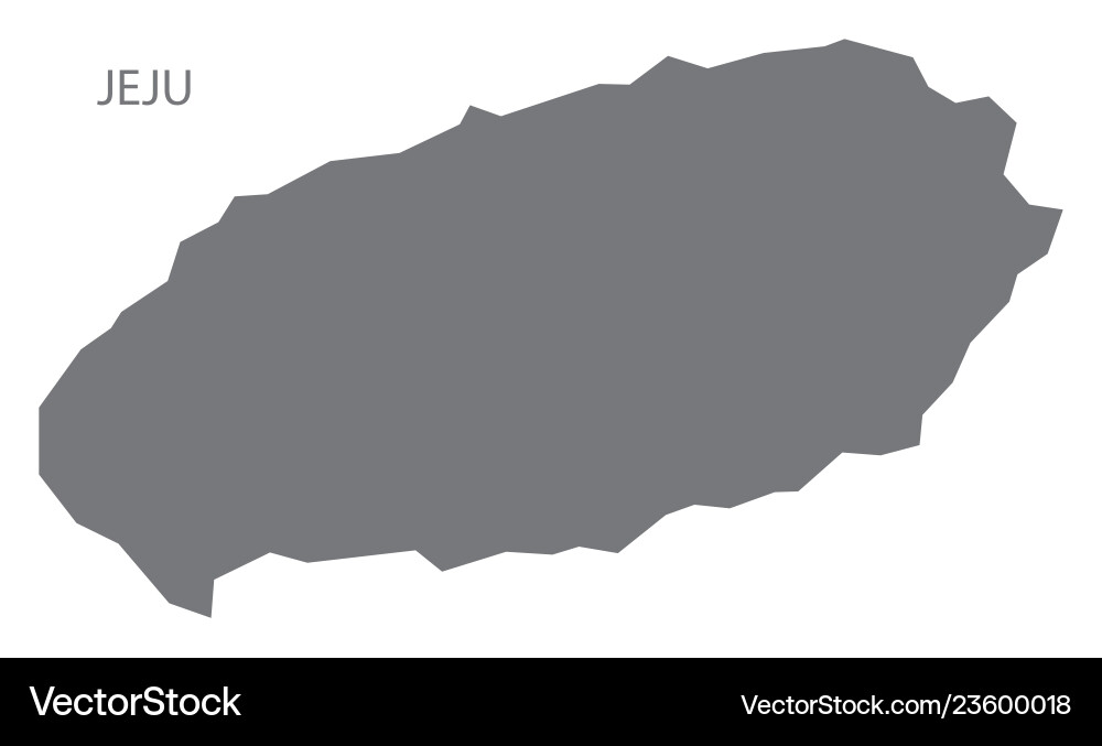 Jeju south korea map grey Royalty Free Vector Image