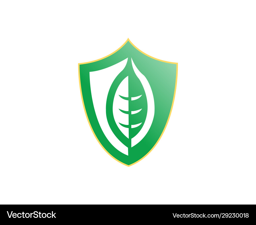 Leaf shield Royalty Free Vector Image - VectorStock
