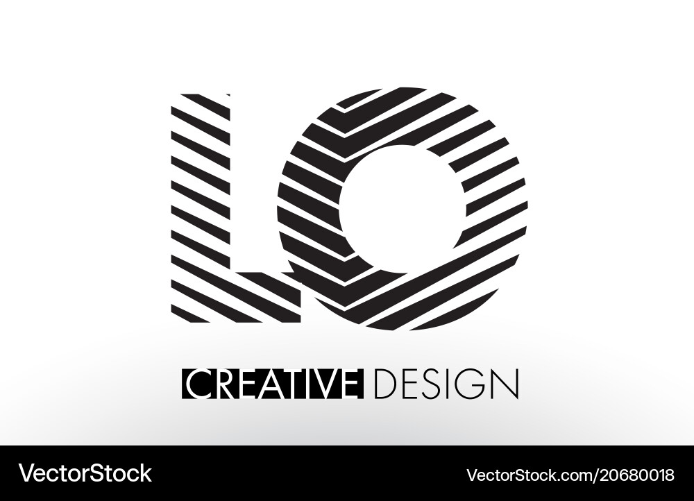 Lo l o lines letter design with creative elegant Vector Image