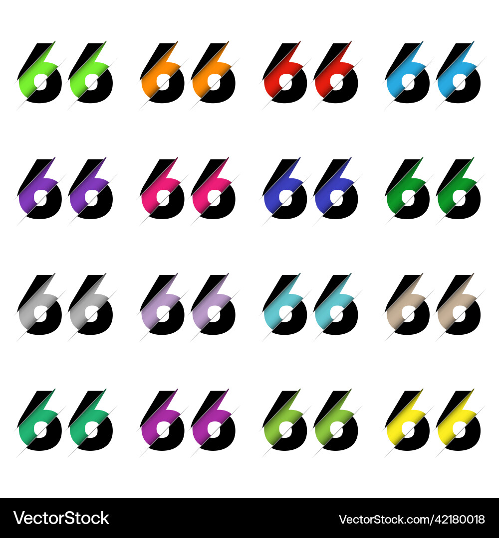 Paper cut number sixty six 66 realistic 3d multi Vector Image