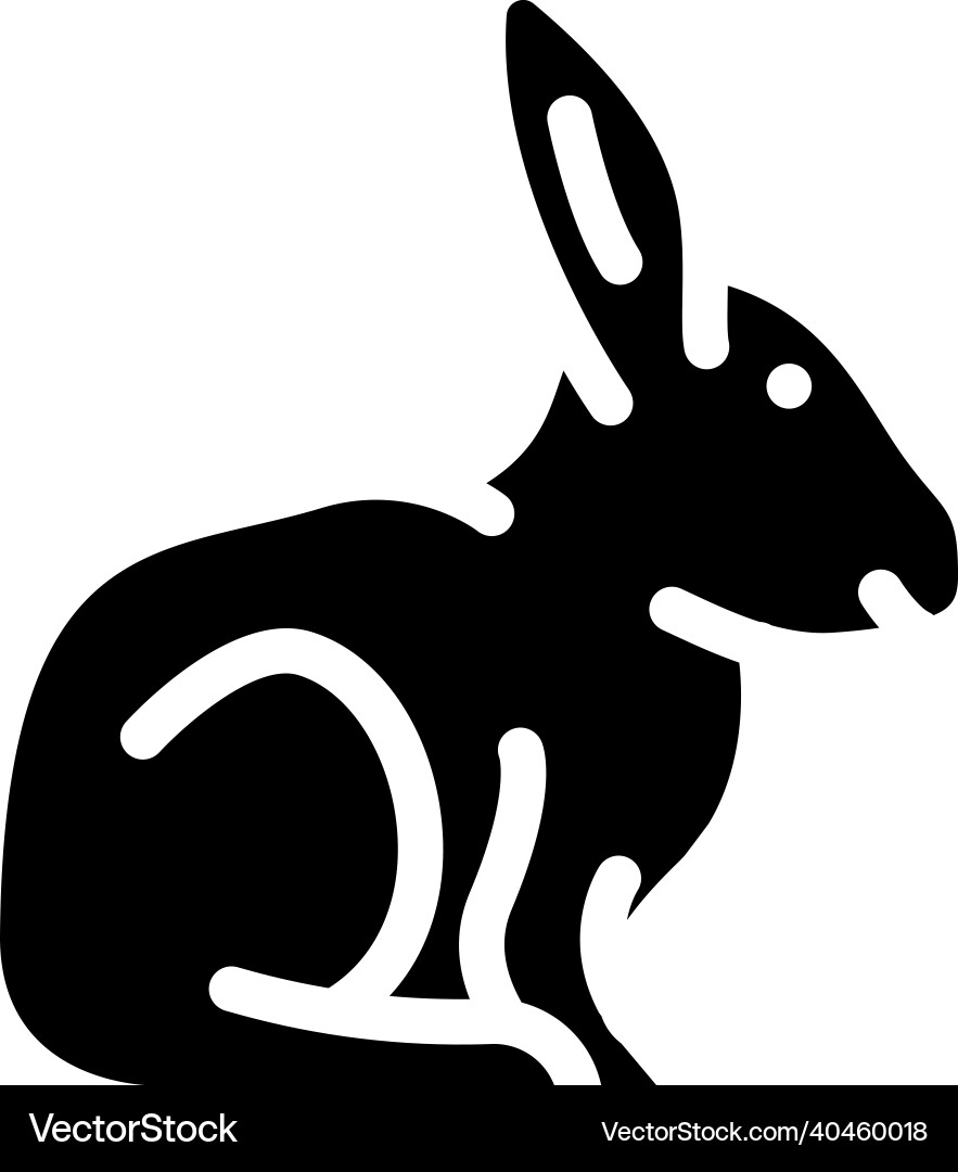 Rabbit farm animal glyph icon Royalty Free Vector Image