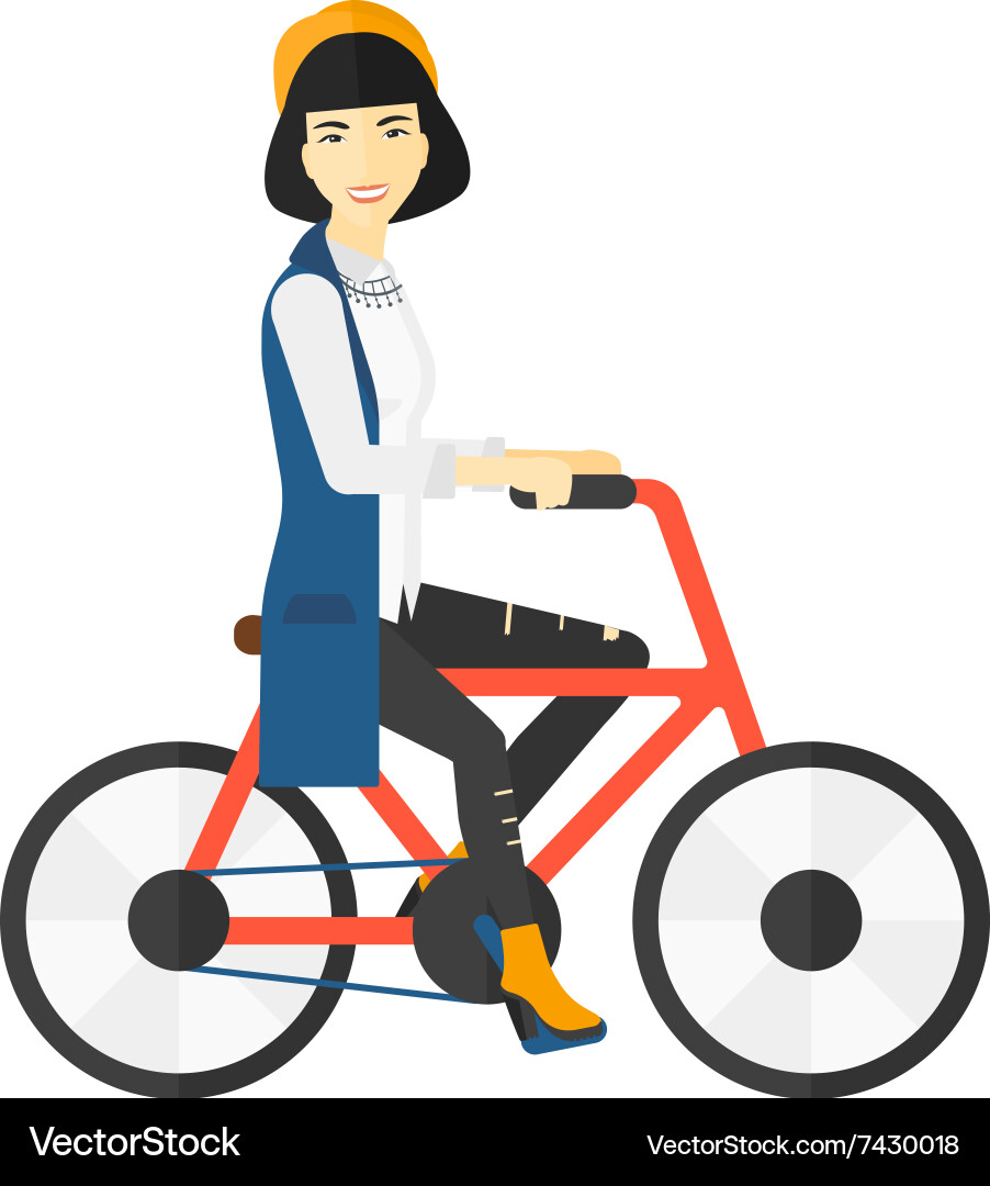 Woman riding bicycle Royalty Free Vector Image