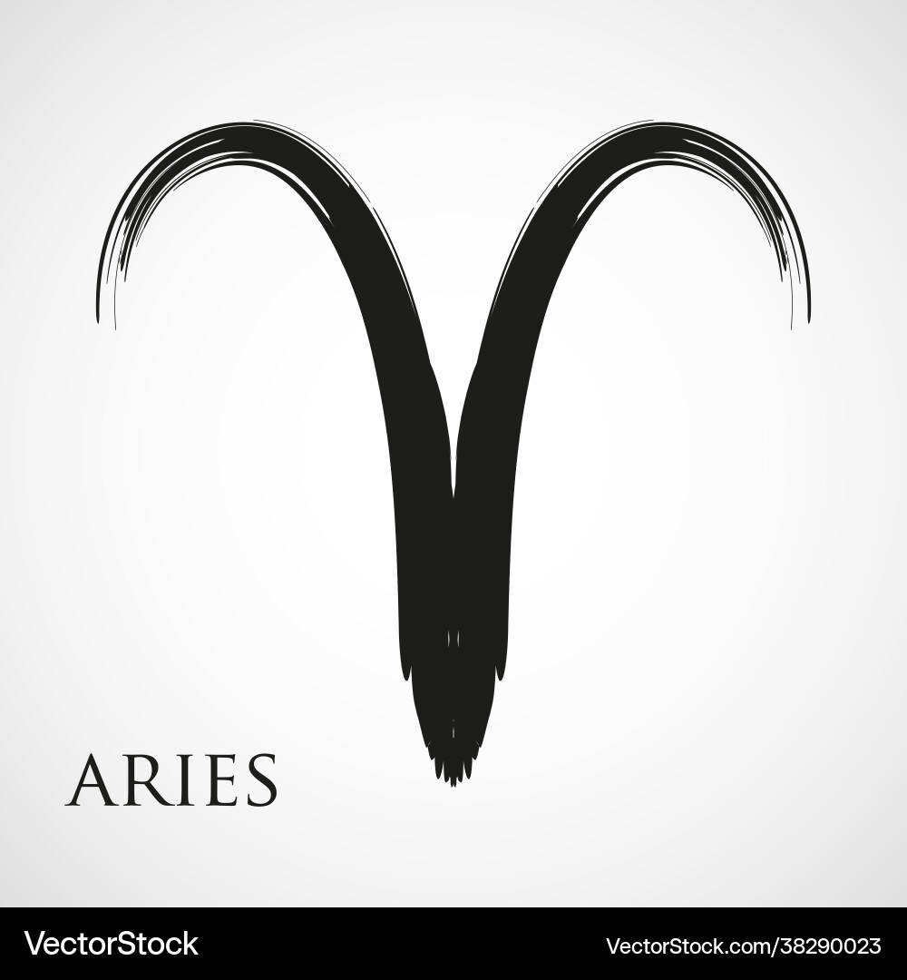 Aries zodiac symbol isolated on white background Vector Image