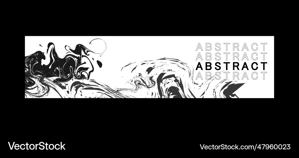 Black and white horizontal artistic banner design Vector Image