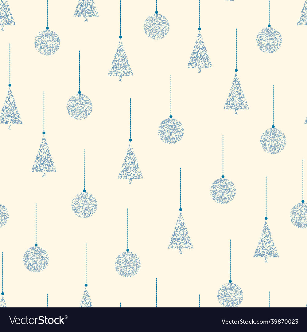 Christmas seamless pattern - minimalistic Vector Image