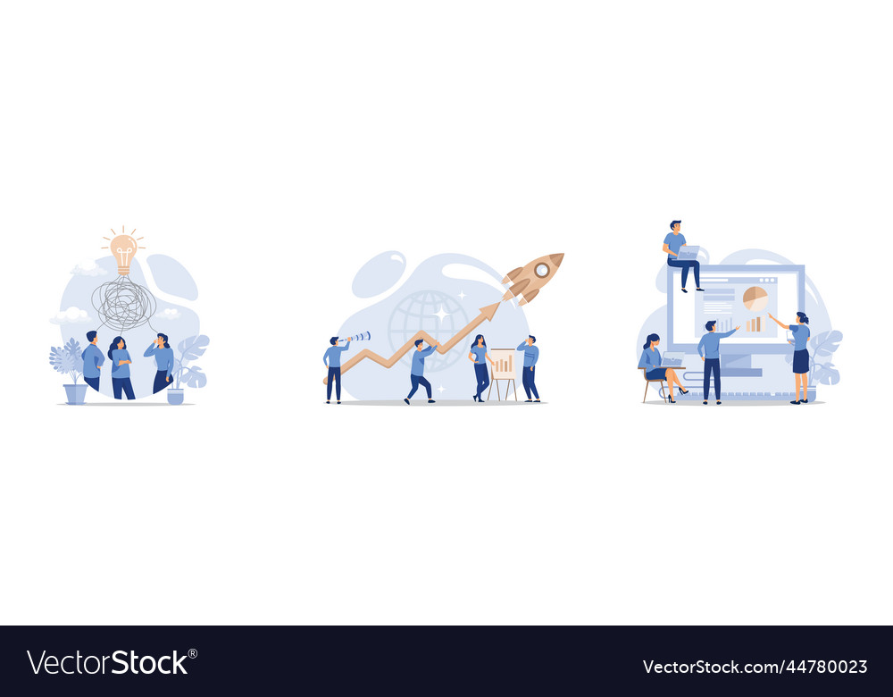 Concept of solving business problems rise Vector Image