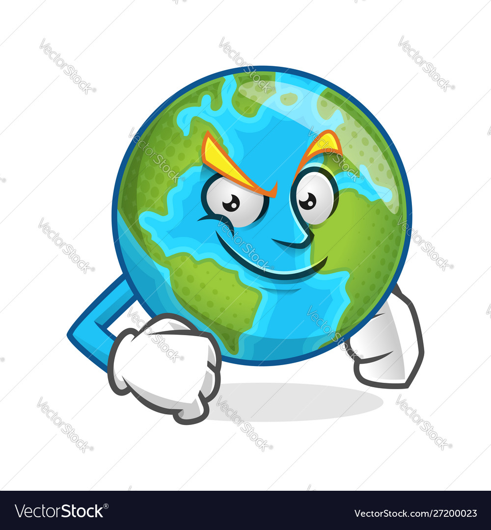 Confident earth mascot character Royalty Free Vector Image Confident earth mascot character Royalty Free Vector Image
