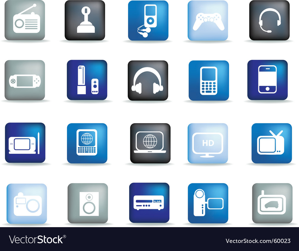 Electronics buttons Royalty Free Vector Image - VectorStock