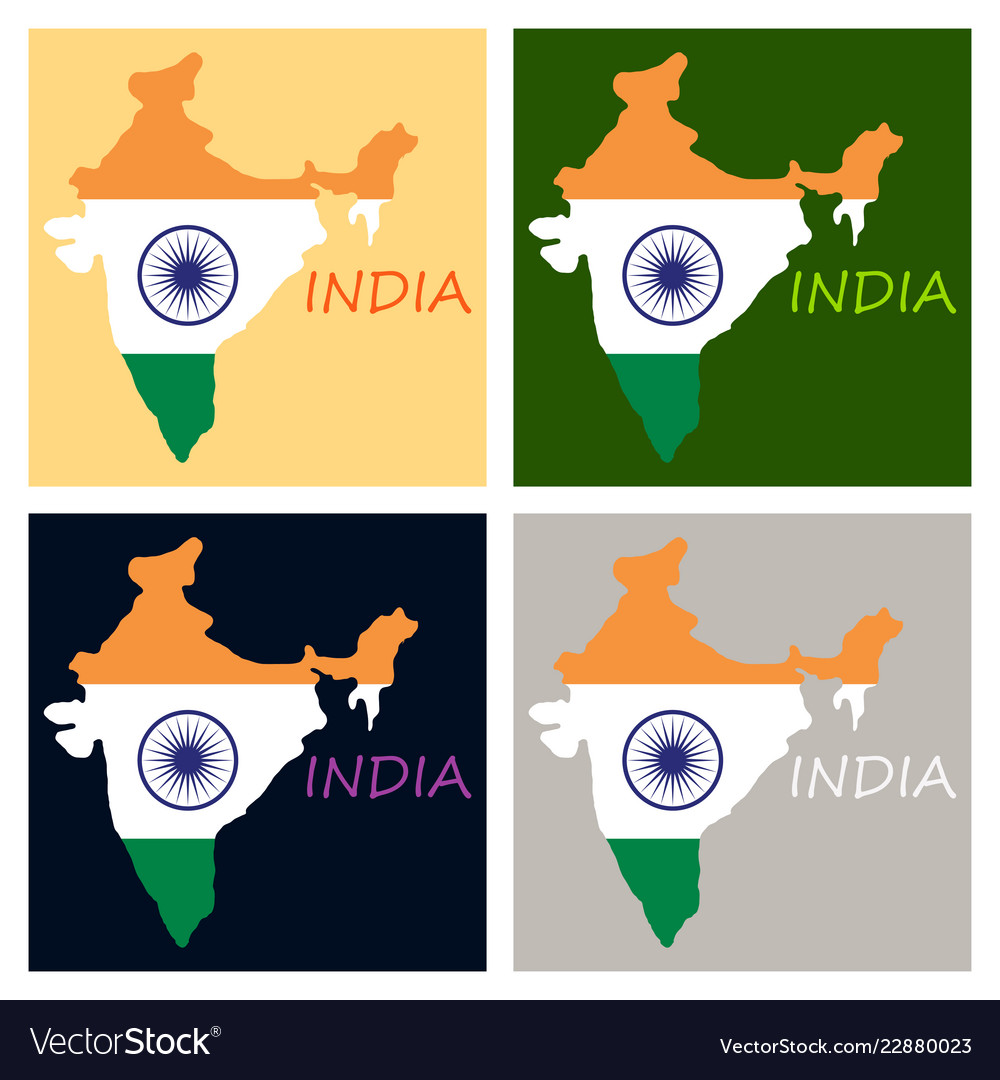 Flag map of india Royalty Free Vector Image - VectorStock