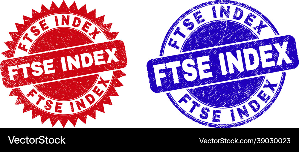 Ftse index rounded and rosette stamps with rubber Vector Image