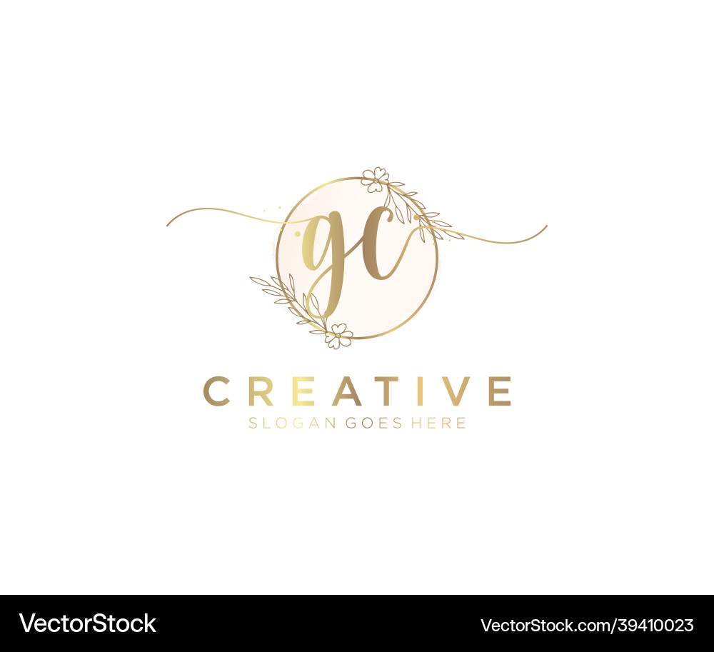 Initial gc feminine logo beauty monogram Vector Image