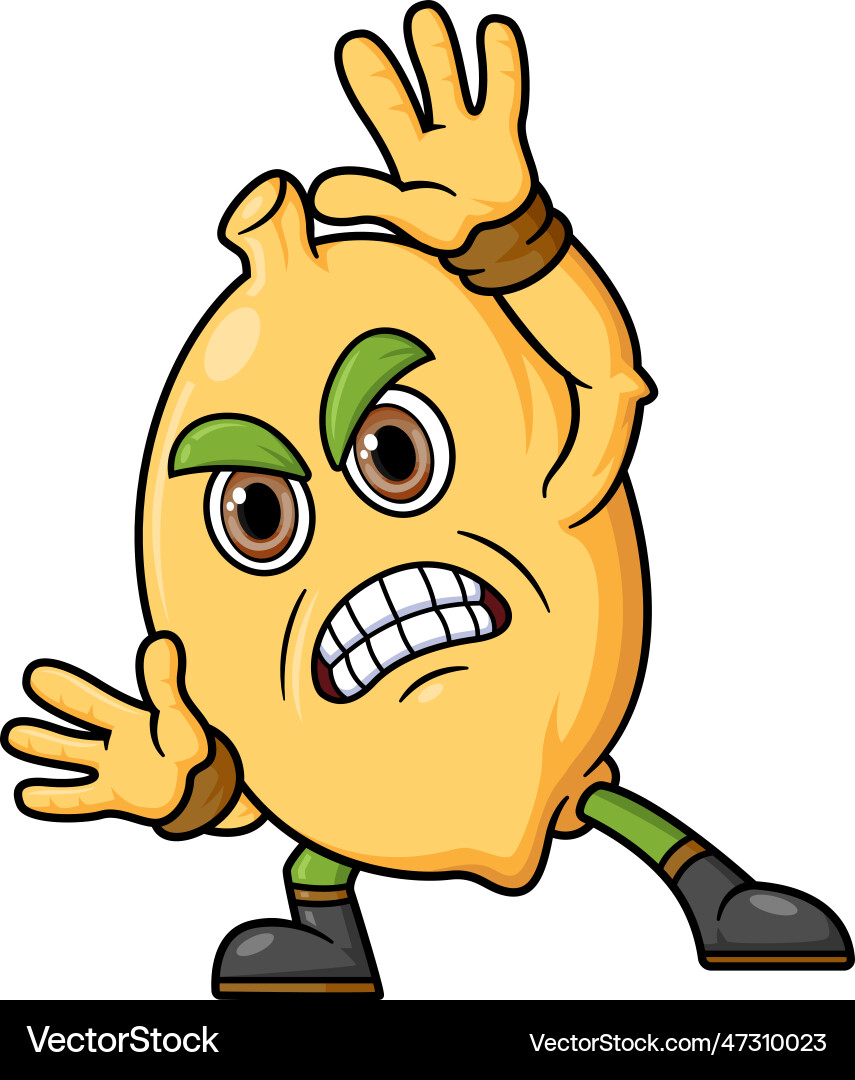 Lemon fruit cartoon character mascot design Vector Image