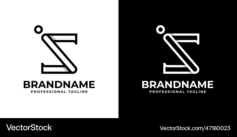Letter si or is monogram logo suitable for any Vector Image