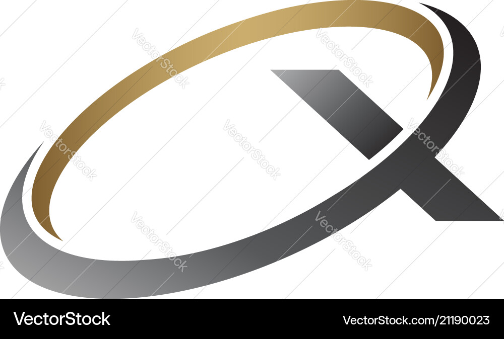 Letter x logo round silver gold logo design Vector Image