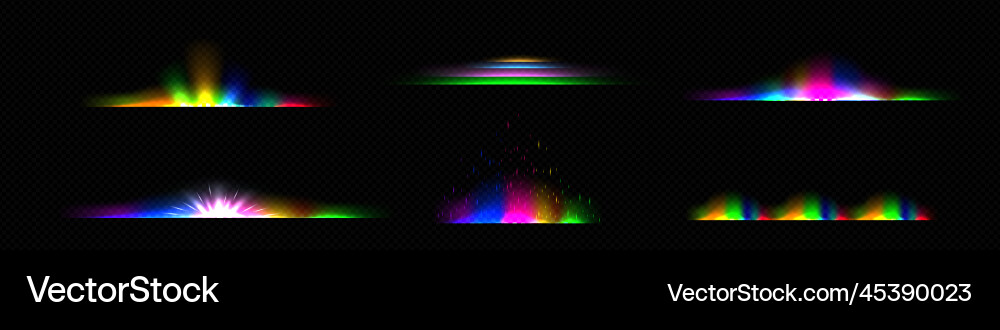 Light dividers rainbow sunshine glow effect line Vector Image