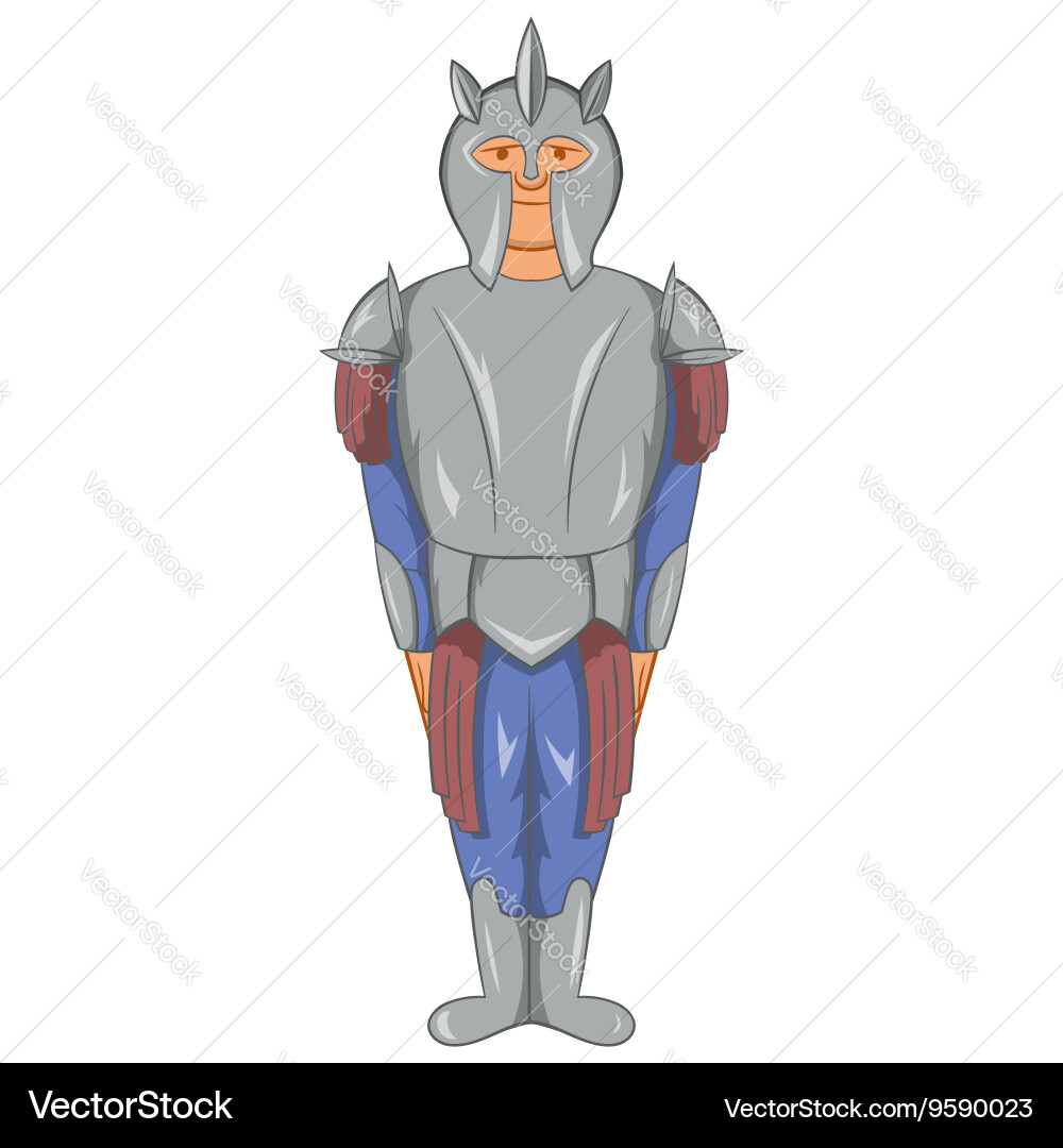 Medieval knight icon in cartoon style Royalty Free Vector