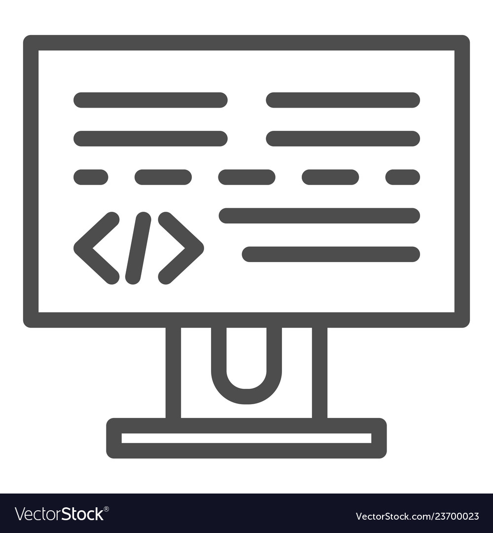 Programming line icon development Royalty Free Vector Image