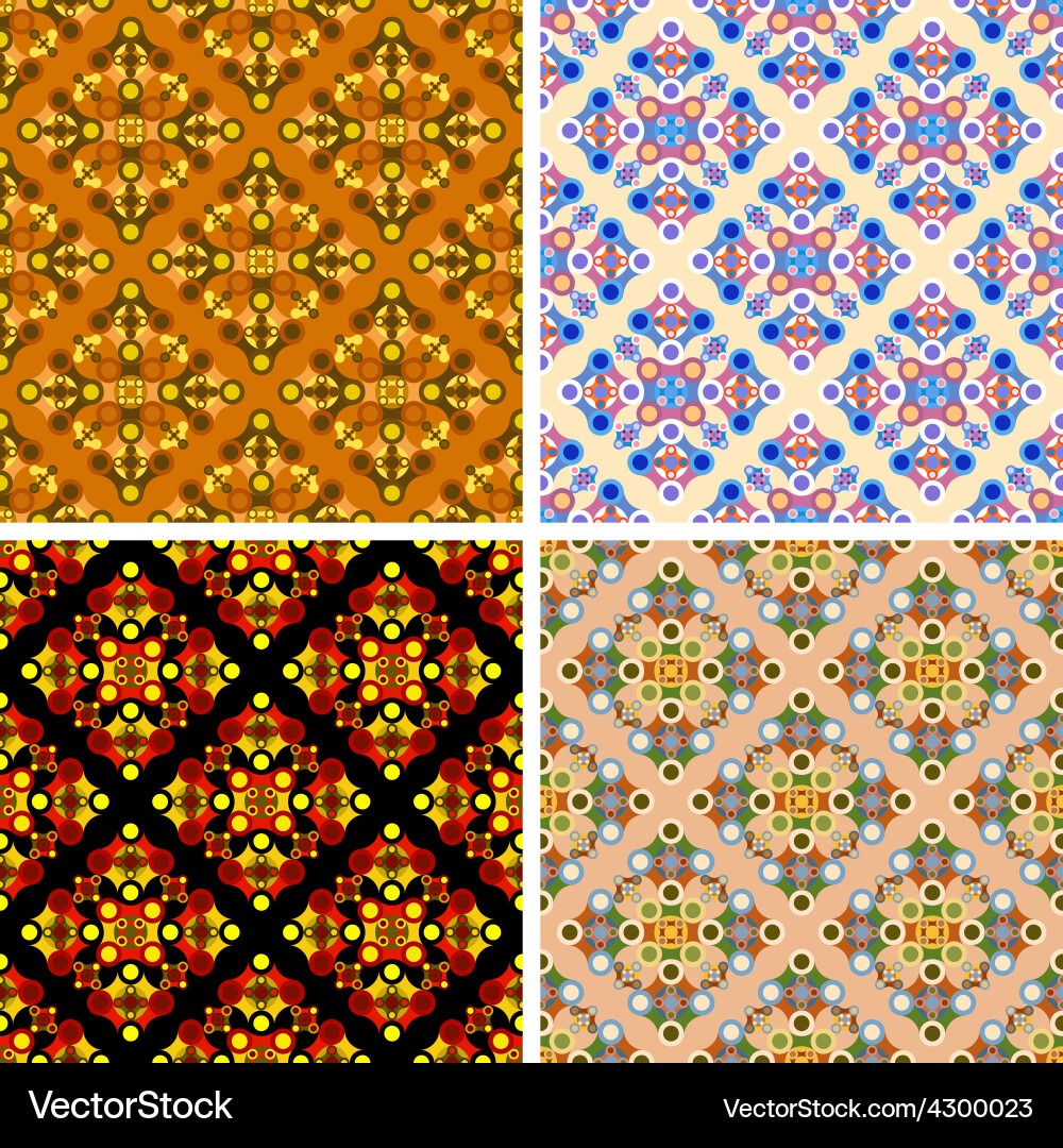 Seamless abstract art pattern set Royalty Free Vector Image