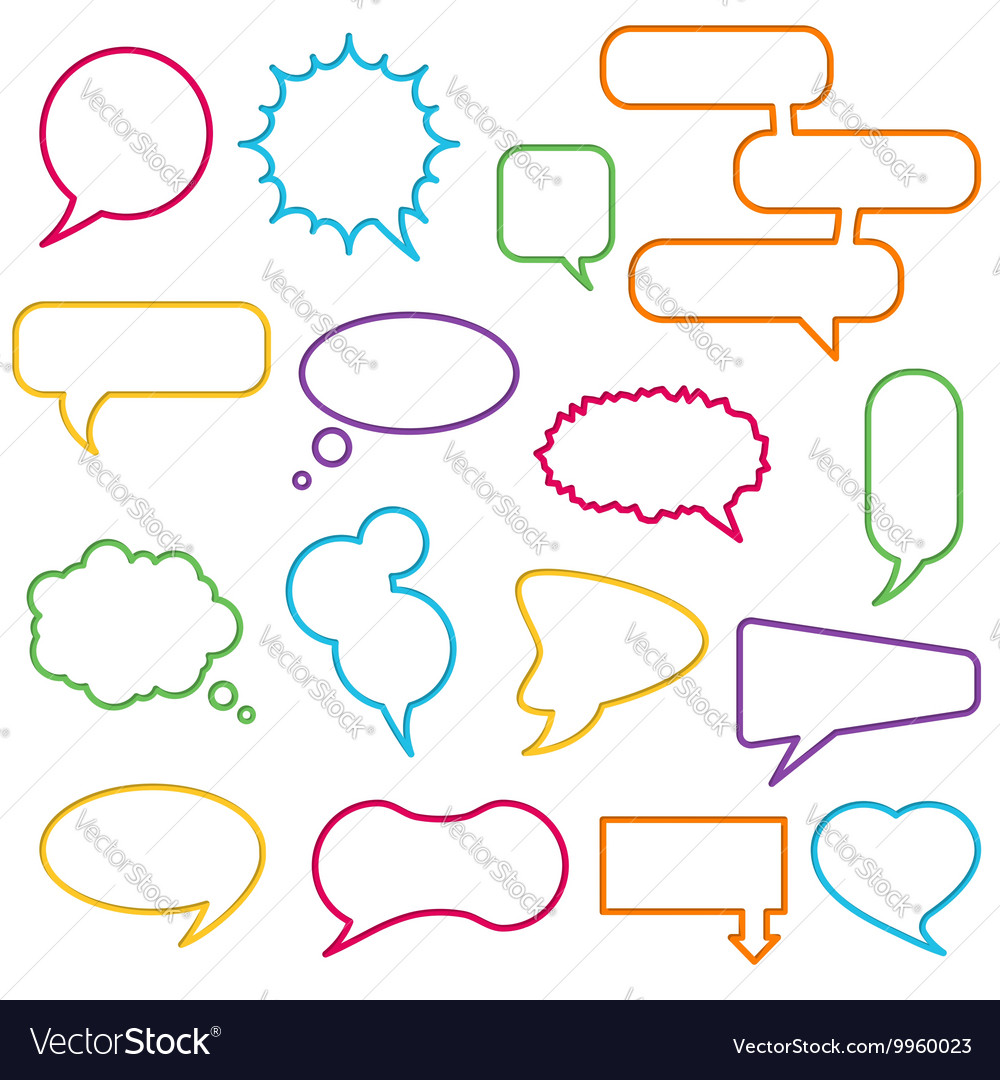 Set of colorful speech bubbles Royalty Free Vector Image