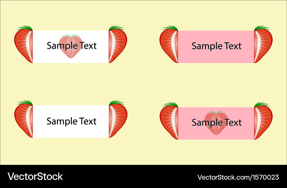 Set of strawberry labels Royalty Free Vector Image