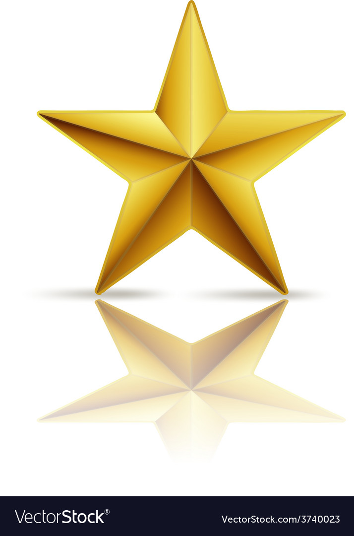 Star with reflection Royalty Free Vector Image