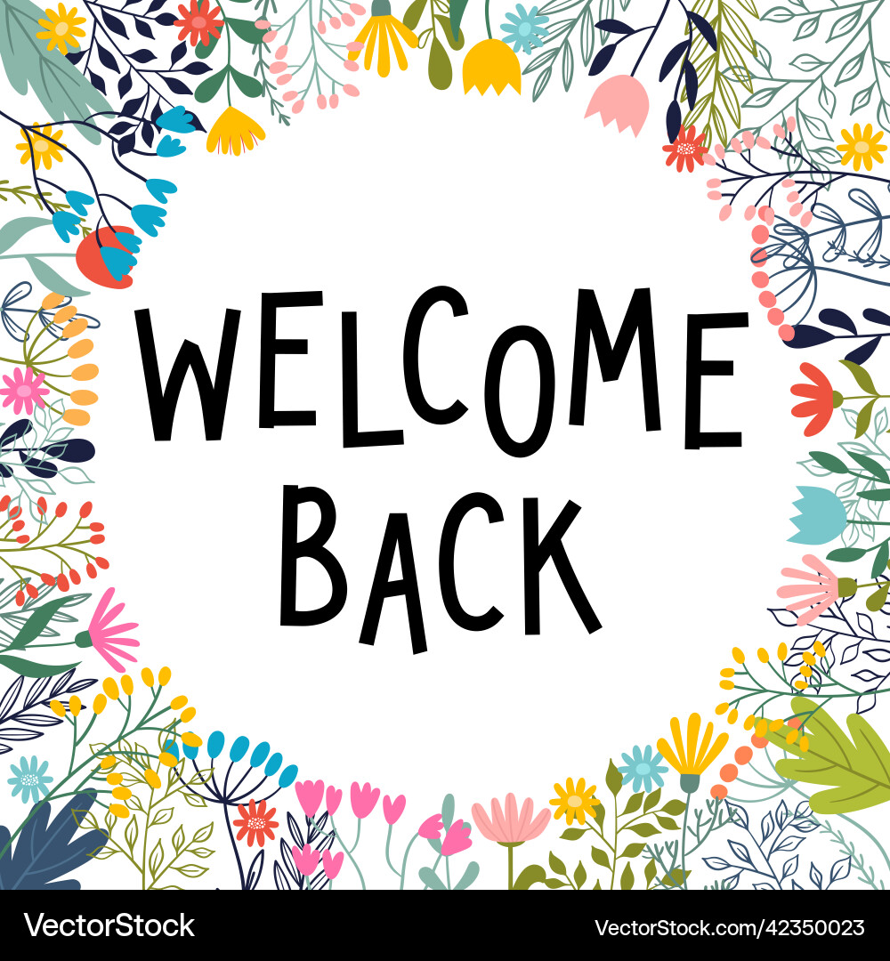 Welcome back inspirational and motivating phrase Vector Image