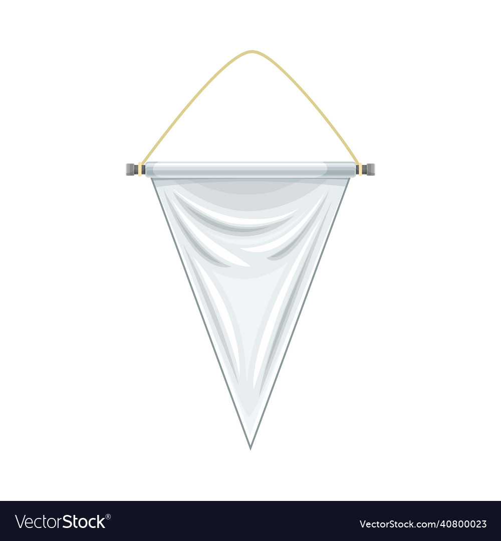 White hanging triangle pennant blank fabric flag Vector Image