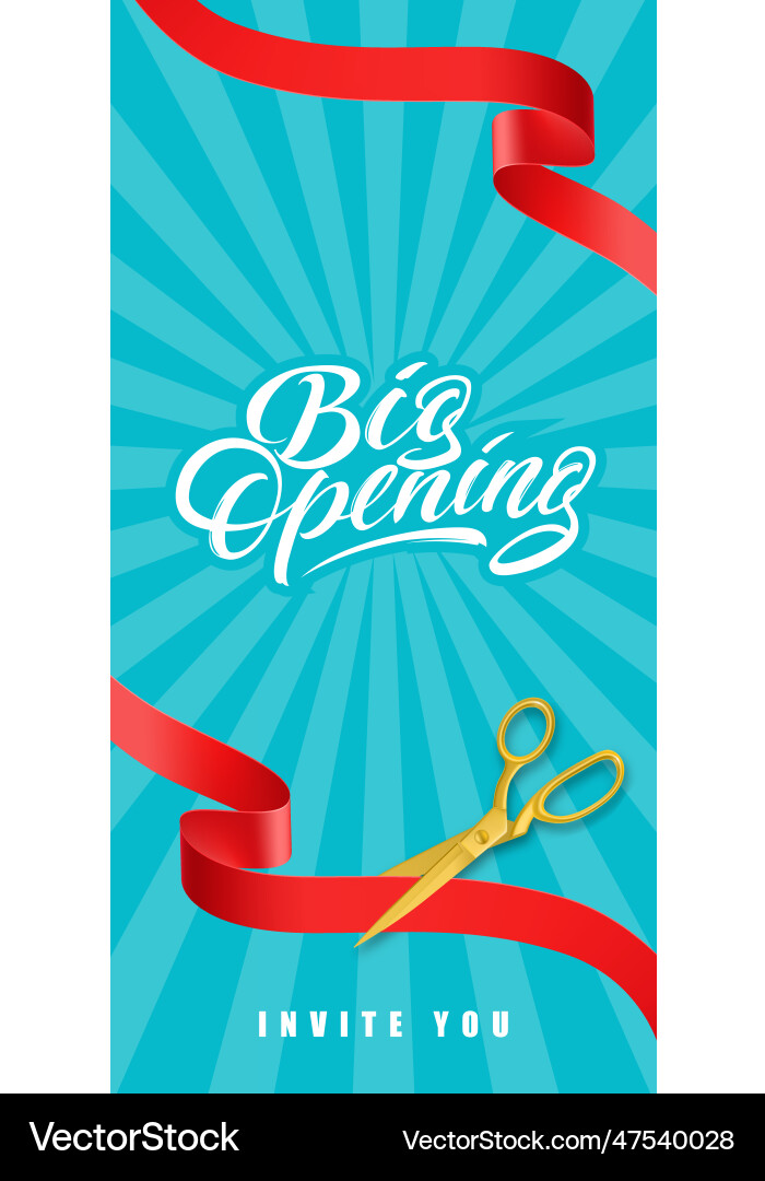 Big opening invite you banner design Royalty Free Vector