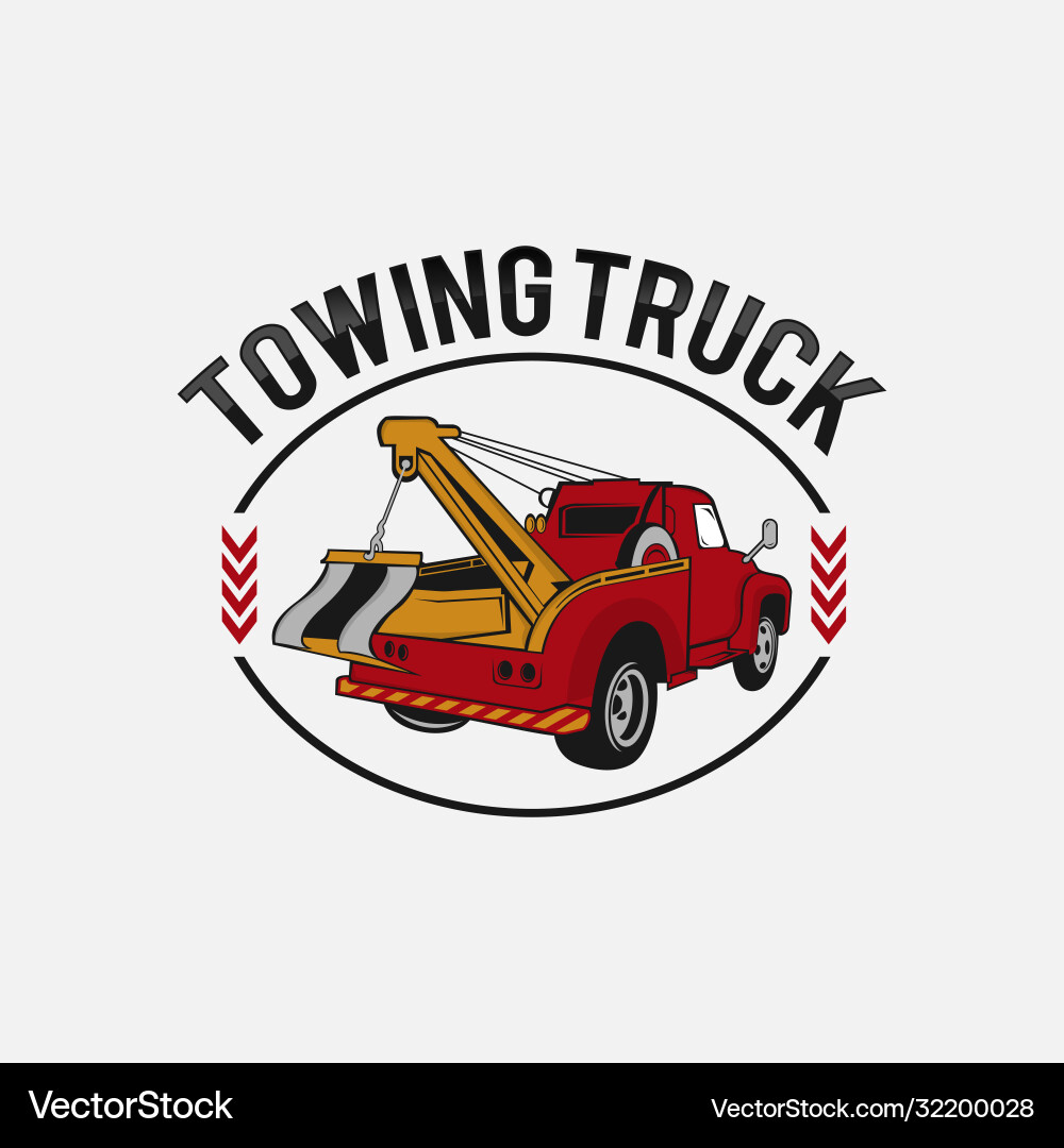 Car tow truck emblems labels and design Royalty Free Vector