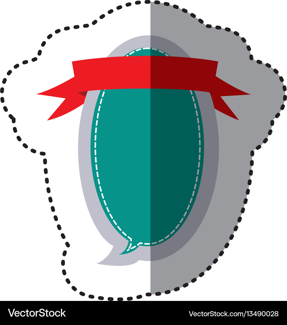 Color sticker oval balloon dialog box design Vector Image